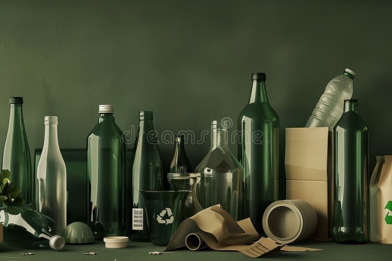Plastic and Glass Bottles Ready To Be Recycled Stock Photo - Image of ...