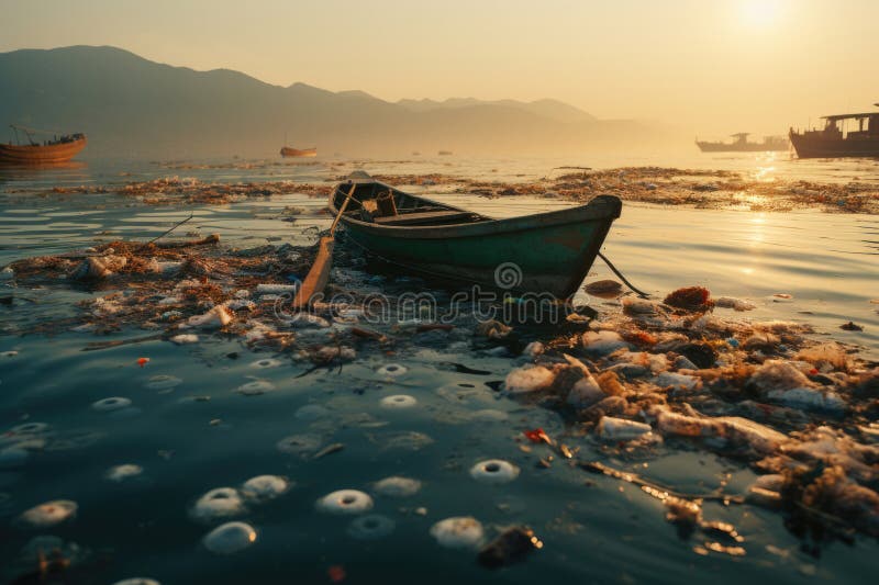 Plastic and Glass Garbage on the Seashore, Ocean, Concept of Water ...