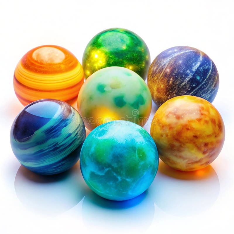 Plastic Glow-in-the-dark Planet Model Set Stock Illustration ...