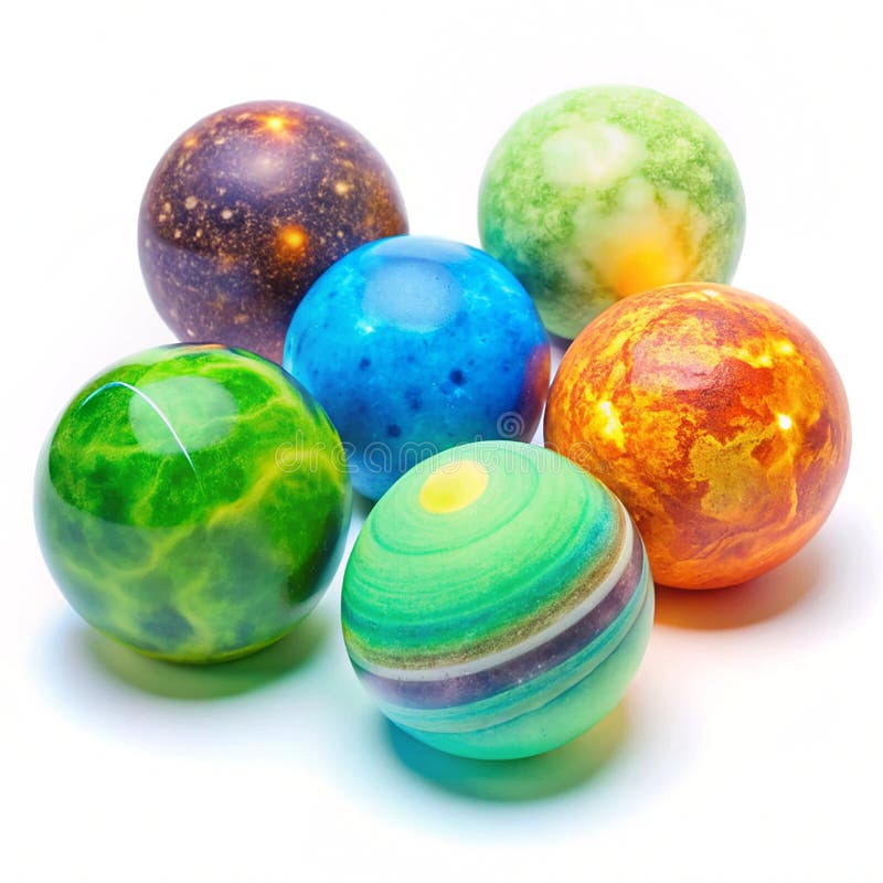 Plastic Glow-in-the-dark Planet Model Set Stock Illustration ...