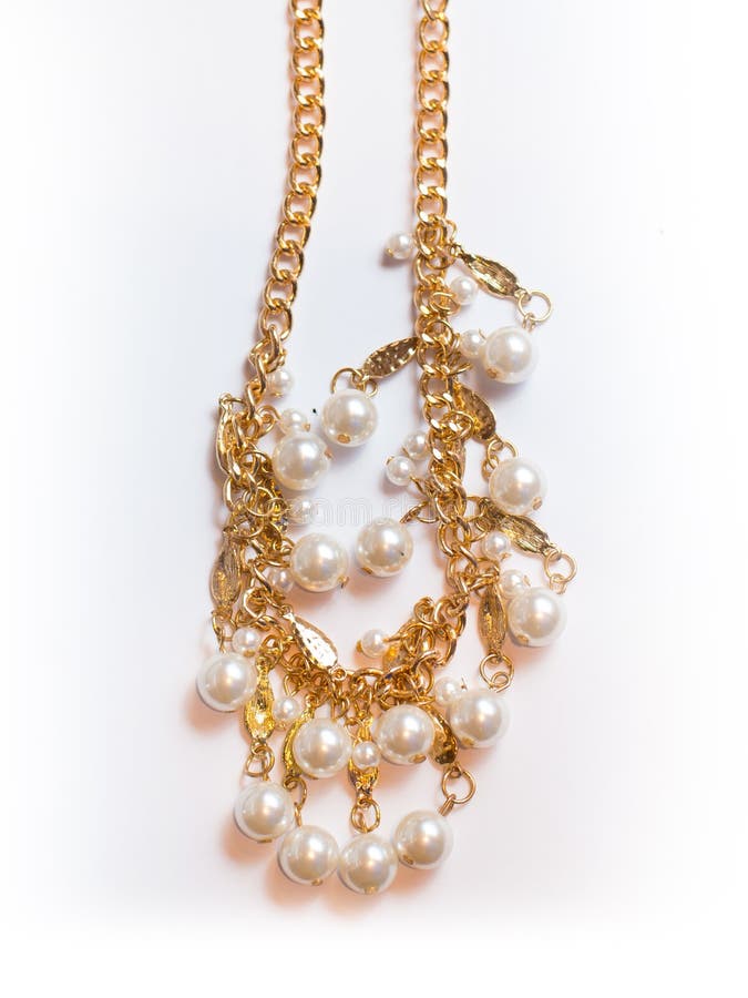 Plastic gold necklace stock image. Image of necklace - 86388809