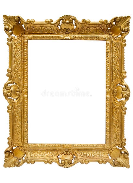 Plastic Golden Picture Frame W/ Path Stock Image - Image of exhibition ...