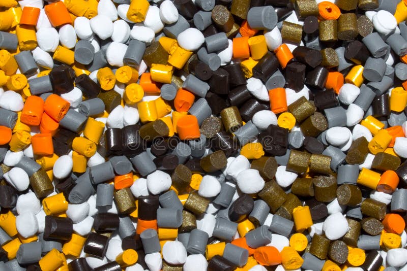 The Plastic Granules. Dye for Polypropylene, Polystyrene Granule Stock ...