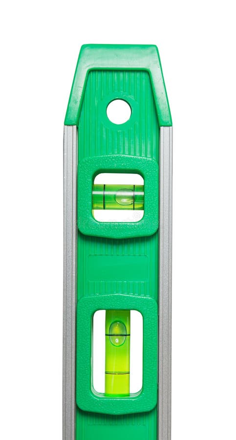 Plastic Green Construction Level Isolated on White Stock Image - Image ...