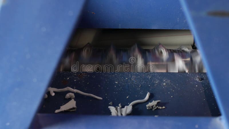 Plastic Grinding Process Close Up View of Mill. Stock Video - Video of ...