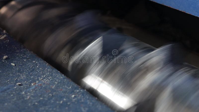 Plastic Grinding Process Close Up View of Mill. Stock Footage - Video ...