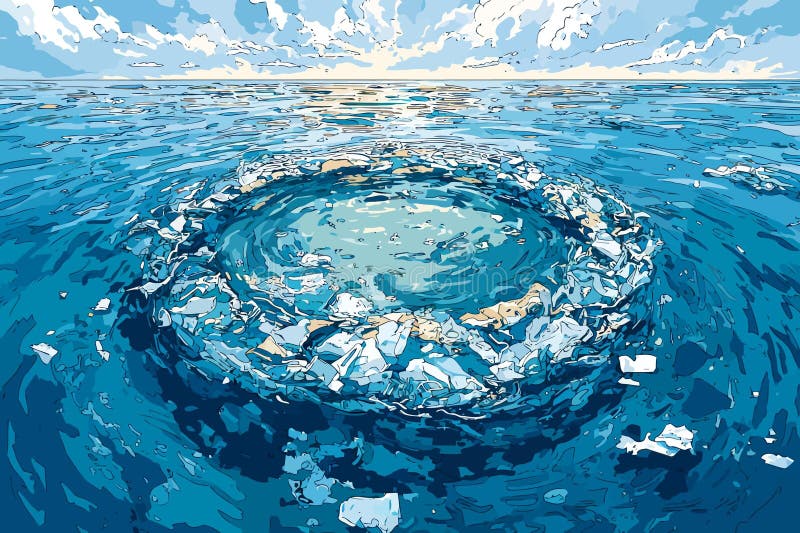 Plastic Gyre in Open Ocean Isolated Stock Vector - Illustration of ...
