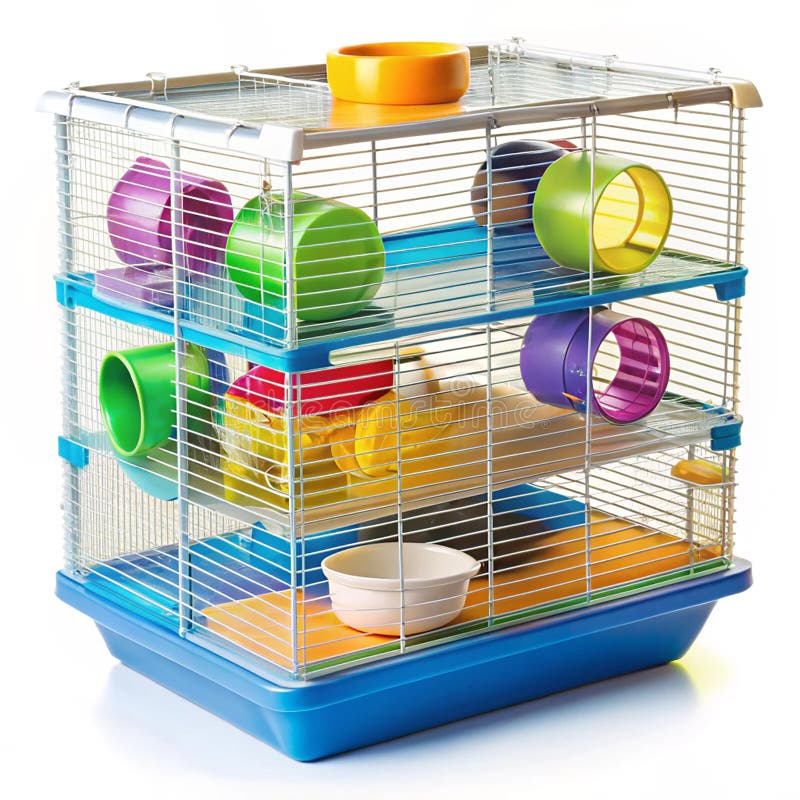 Plastic Hamster Cage with Multi-level Compartments Stock Illustration ...