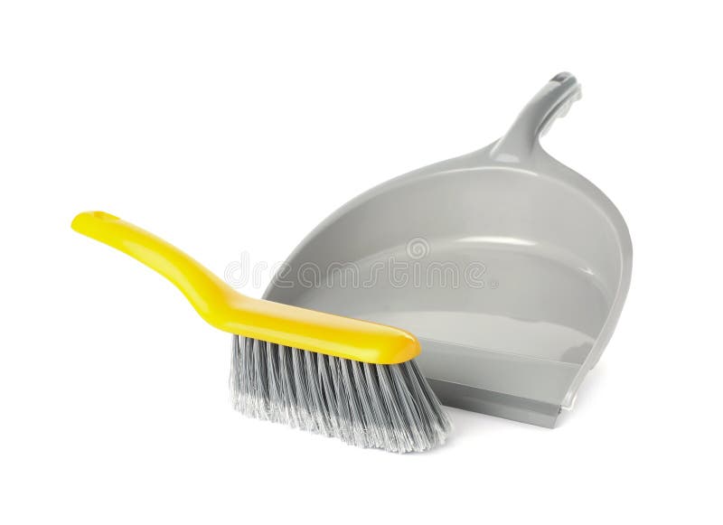 Plastic Hand Broom and Dustpan on White Background Stock Photo - Image ...