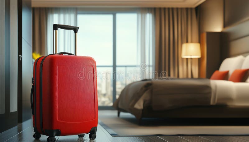 Plastic Hard Shell Luggage with Extended Telescopic Handle in Modern ...