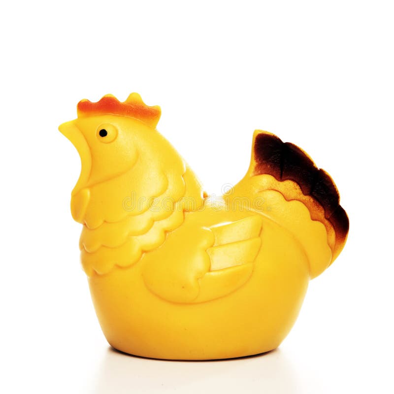 Plastic Hen Isolated on White Stock Photo - Image of adorable, fleecy ...