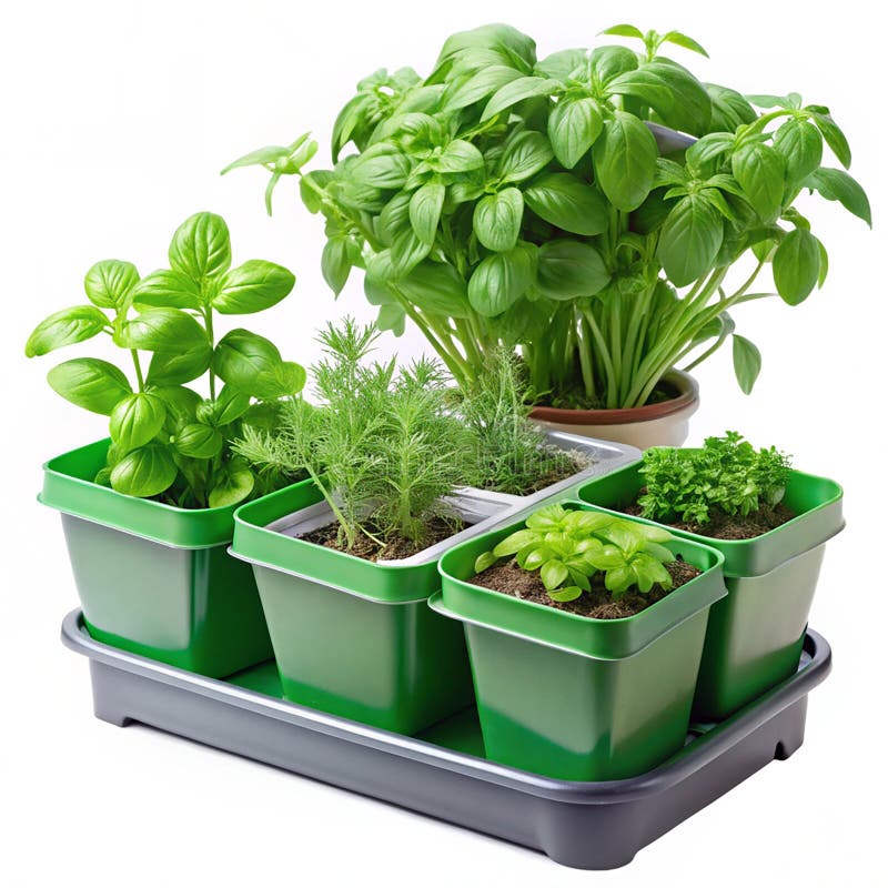 Plastic Herb Garden Kit for Indoor Use Stock Illustration ...