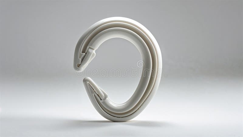 Plastic Hook Curved and Solid, Logo-free, Upright and Centered on White ...