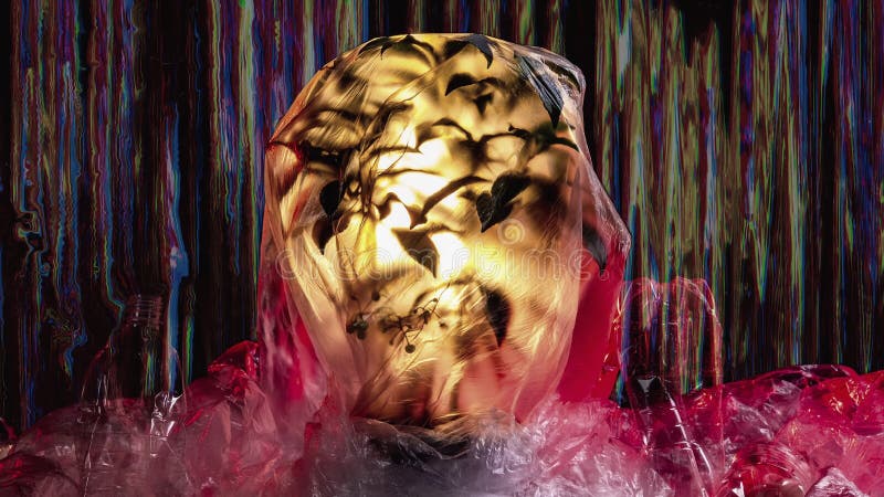 Plastic Horror Environmental Pollution Head Glitch Stock Video - Video ...