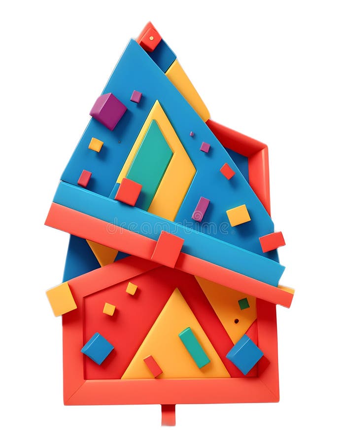 Plastic House. Multicoloured Geometric Figures. the Concept of Balance ...