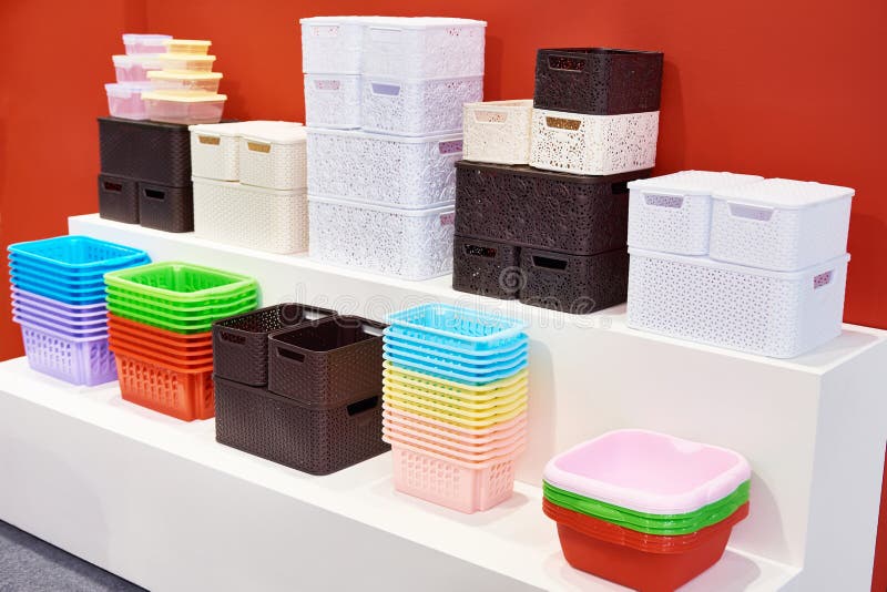 Household Goods Store, Plastic Containers Stock Image - Image of ...