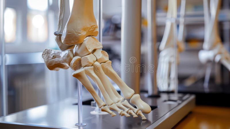 Plastic Human Foot Skeleton Model Displayed in a Classroom Stock Photo ...