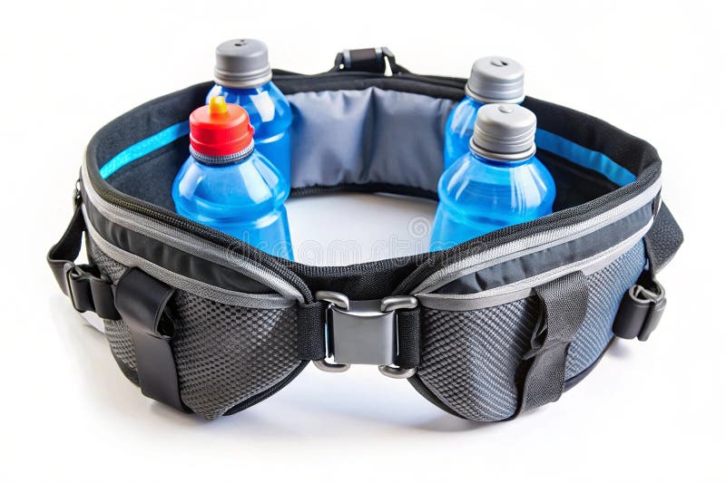 Plastic Hydration Belt with Detachable Water Bottles Stock Illustration ...