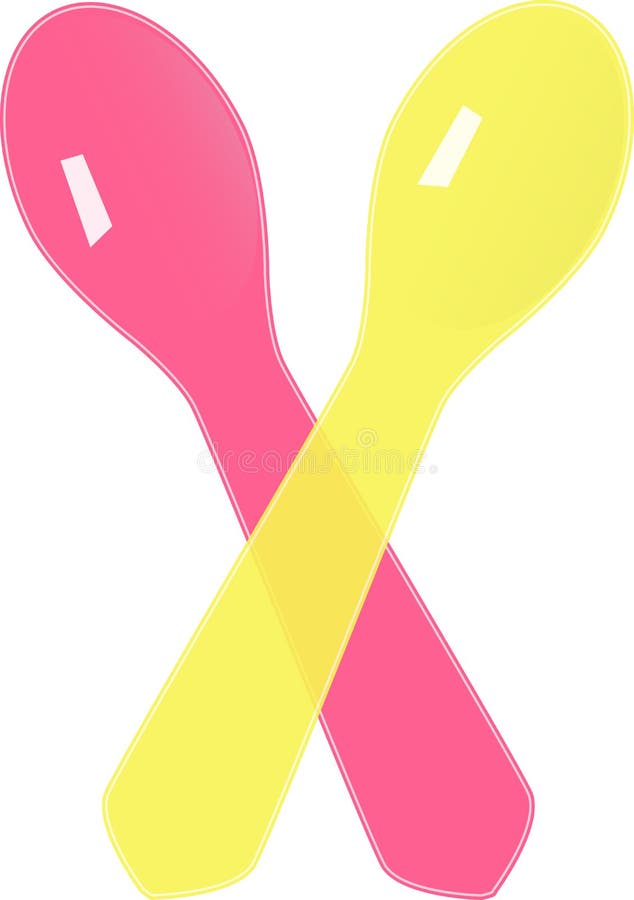 Plastic ice cream spoons stock vector. Illustration of spoons - 85483314