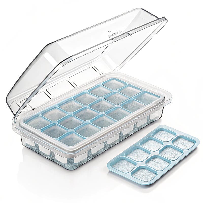 Plastic Ice Cube Mold with Lid PNG Stock Illustration - Illustration of ...