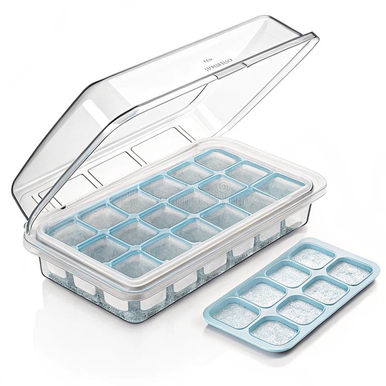 Plastic Ice Cube Mold with Lid PNG Stock Illustration - Illustration of ...