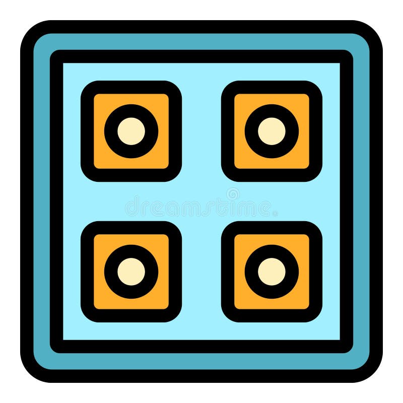 Plastic Ice Tray Icon Color Outline Vector Stock Vector - Illustration ...