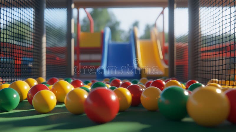 A Plastic Indoor Playground Designed for Kids, Featuring a Slide and ...