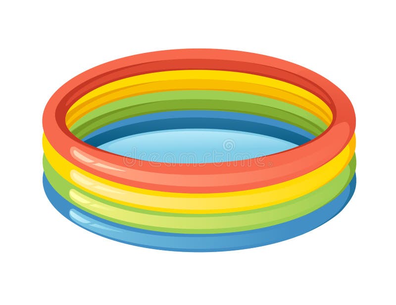 Plastic Inflatable Pool with Ladder Vector Illustration Isolated on ...