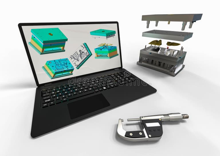 Plastic Injection Molding Engineering Stock Illustration - Illustration ...