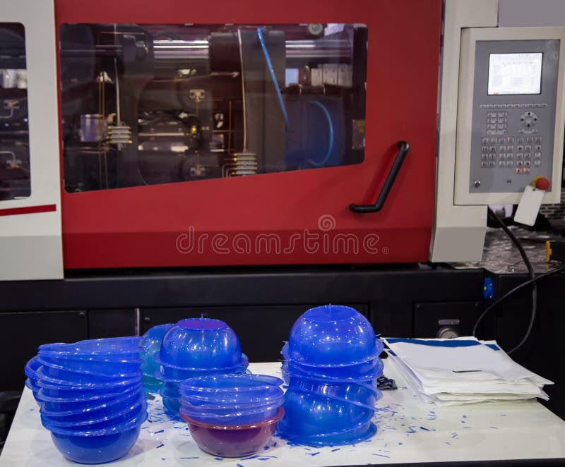 Plastic Injection Molding Press Machine Stock Photo - Image of ...