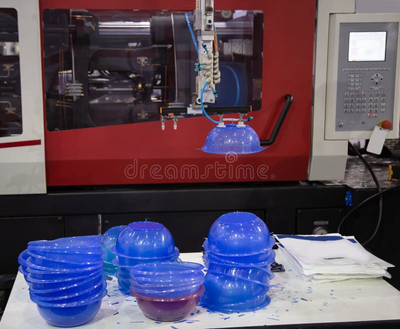 Plastic Injection Molding Press Machine Stock Photo - Image of ...