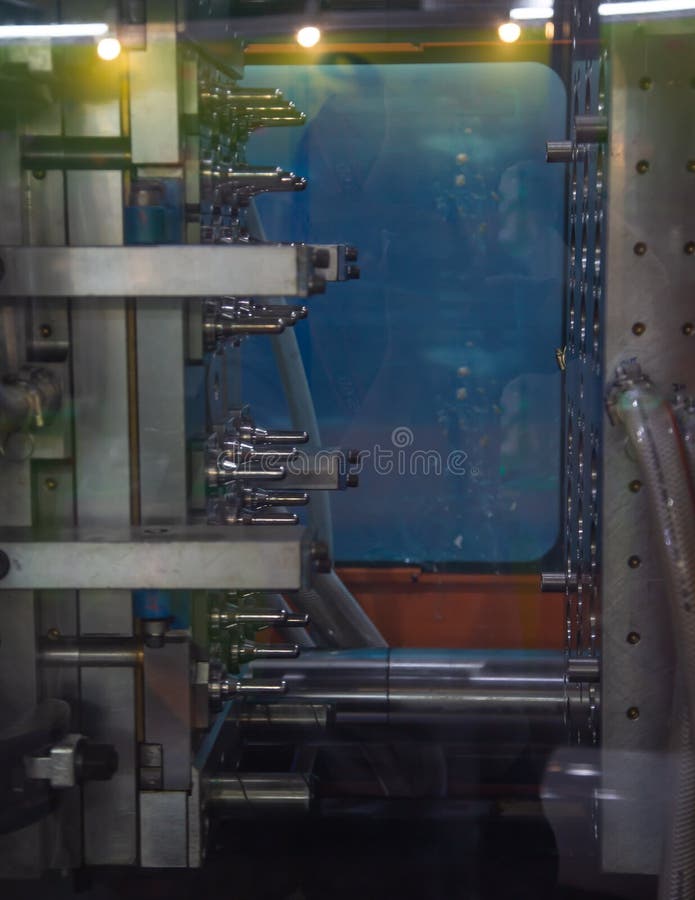 Plastic Injection Molding Press Machine Stock Photo - Image of ...