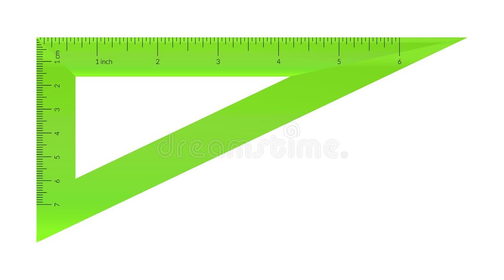 Plastic Triangle with Metric and Imperial Units Ruler Scale Stock ...
