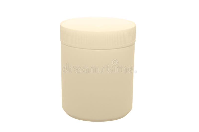 Plastic jar of beige stock image. Image of background - 78816475