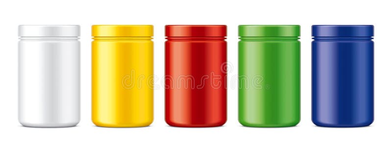 Plastic Jar. Matte Colored Surface. Stock Vector - Illustration of ...