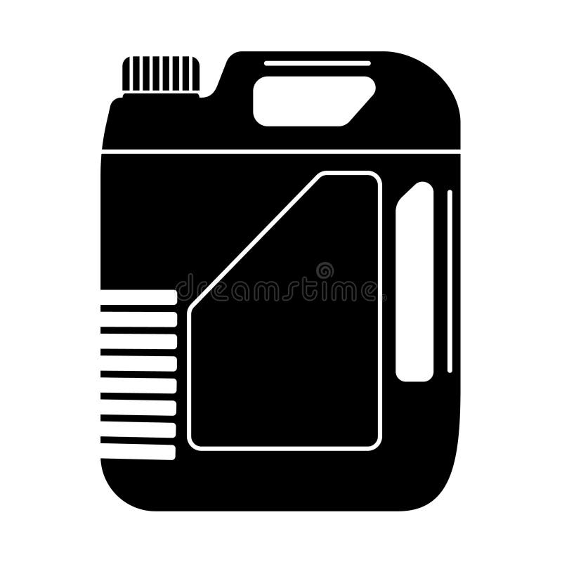 Plastic Jerry Can with Cap. Black Vector Silhouette Stock Vector ...