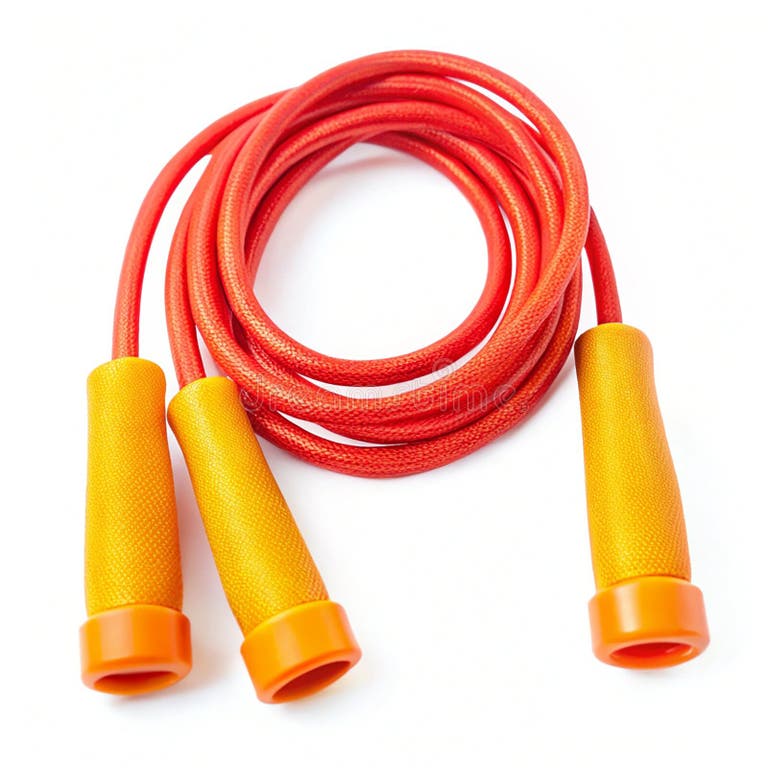 Plastic Jump Rope with an Adjustable Length Stock Illustration ...