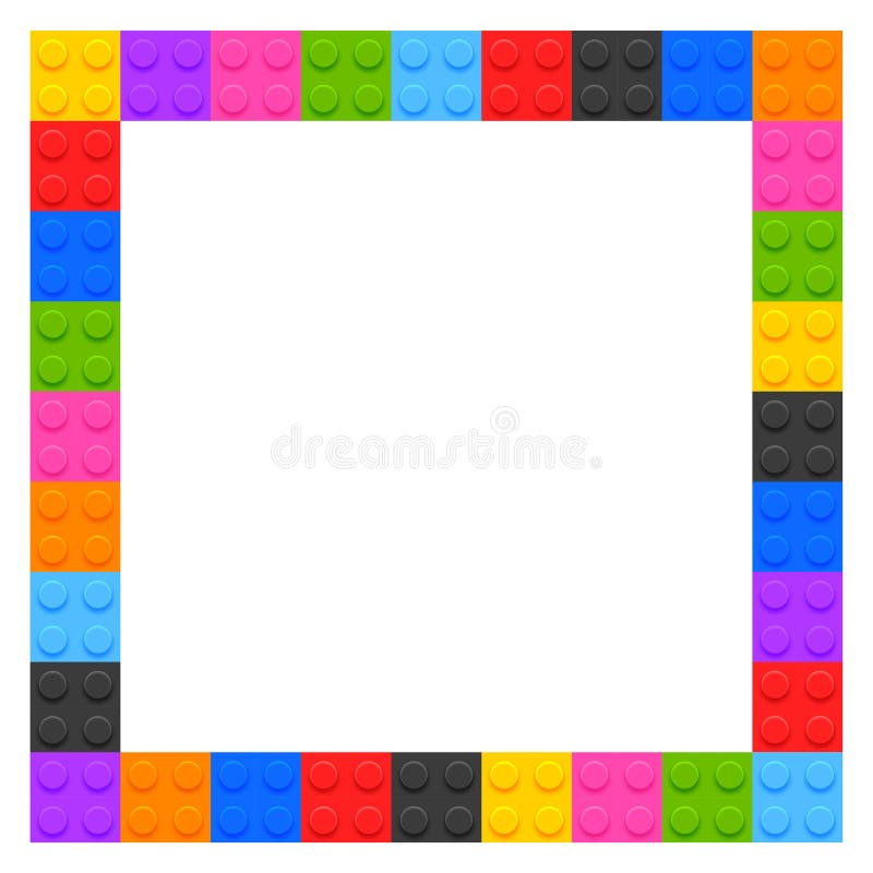 Plastic Kids Blocks Frame with Text Space Stock Vector - Illustration ...