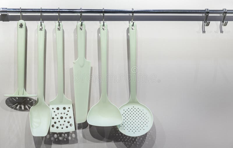 Plastic Kitchenware Tools and Cooking on Rolling Stock Photo - Image of ...