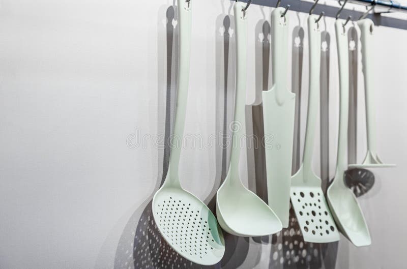 Plastic Kitchenware Tools and Cooking on Rolling Stock Image - Image of ...