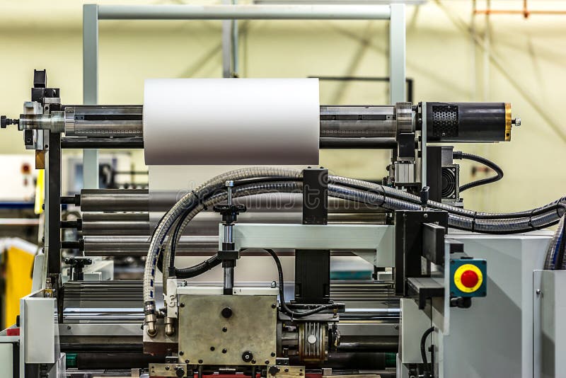 Plastic Laminating Machine Professional in a Printing Press Stock Photo ...