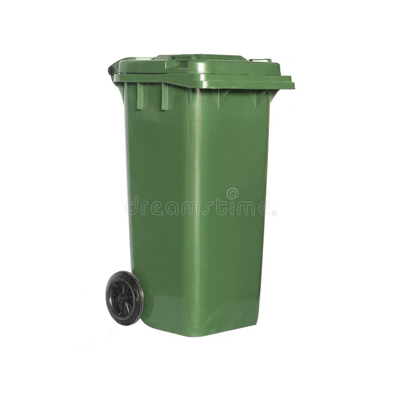 Large Plastic Dustbin in White Background Stock Photo - Image of white ...