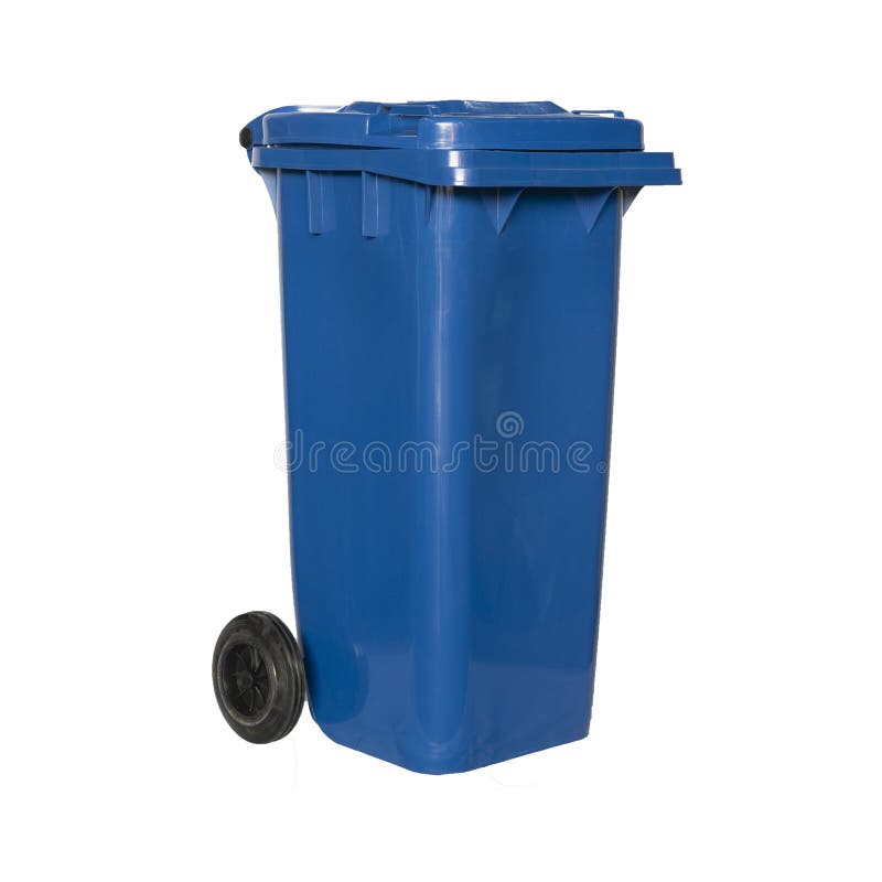 Large Plastic Dustbin in White Background Stock Photo - Image of white ...