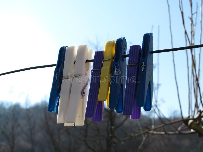 Plastic Laundry Pegs stock image. Image of wash, clamp - 305190625
