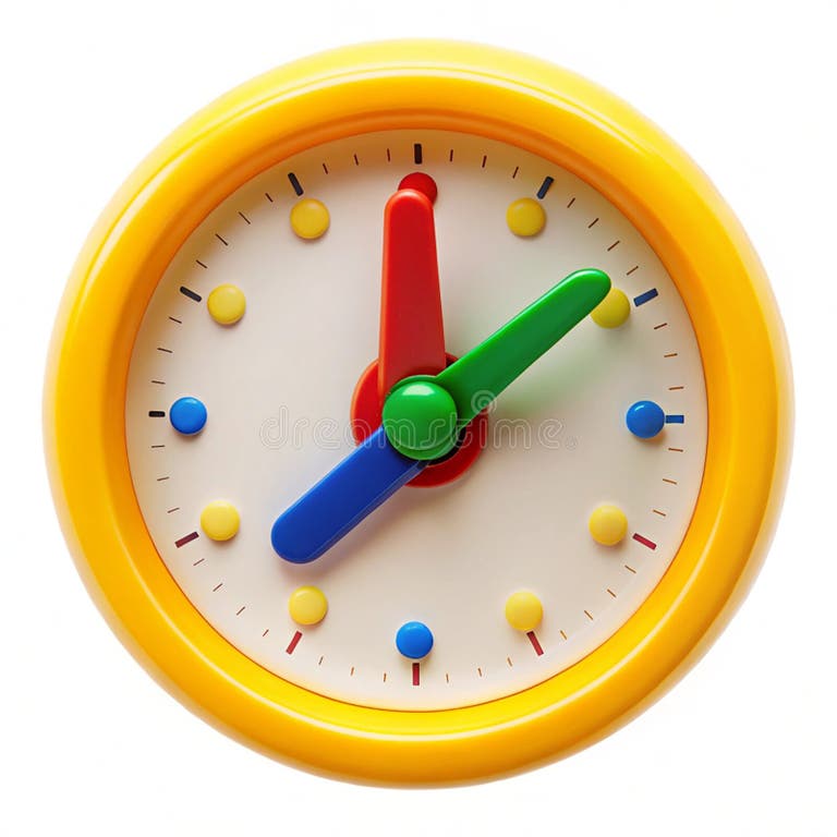 Plastic Learning Clock with Movable Hands Stock Illustration ...