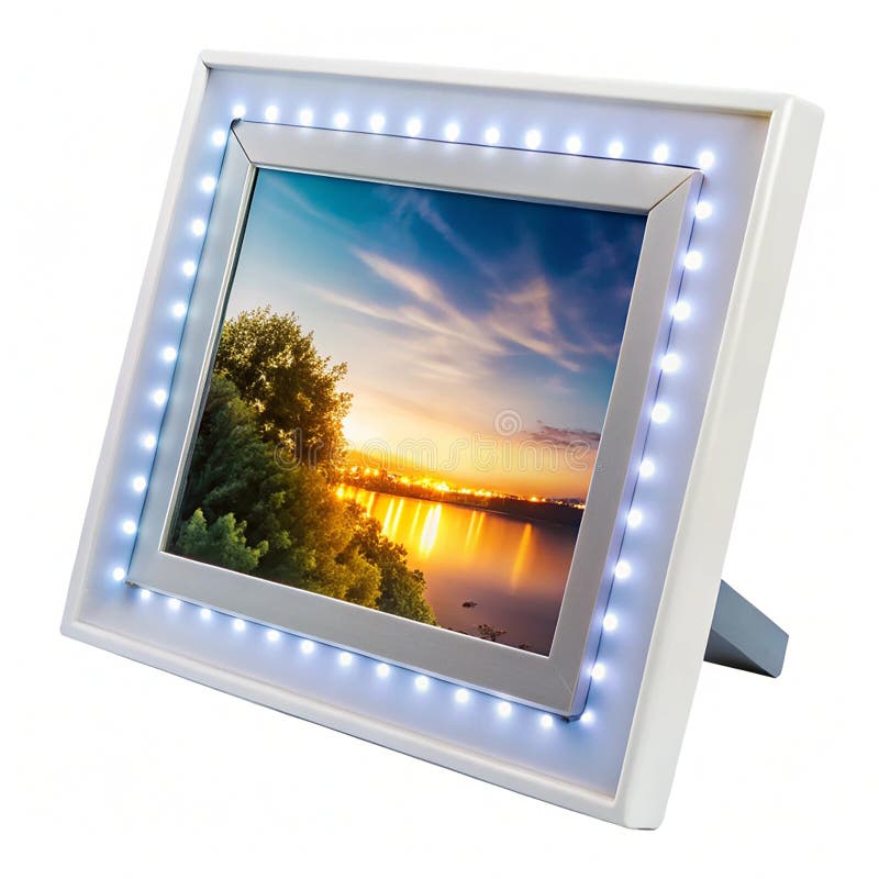 Plastic LED Illuminated Photo Frame for Displaying Digital Images Stock ...