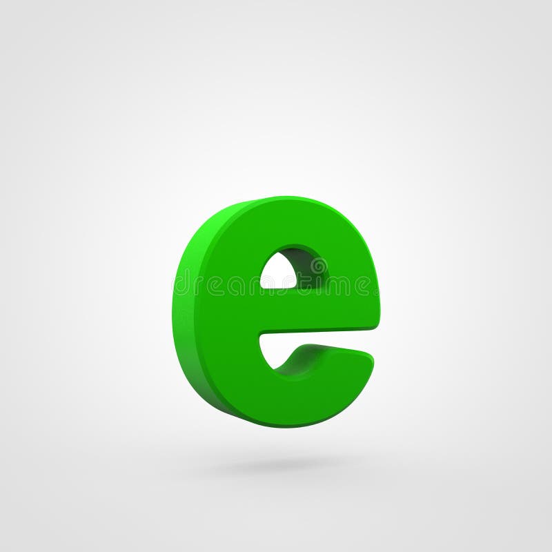 Jade 3d Letter E Lowercase. Jade Letter Isolated on White Background ...