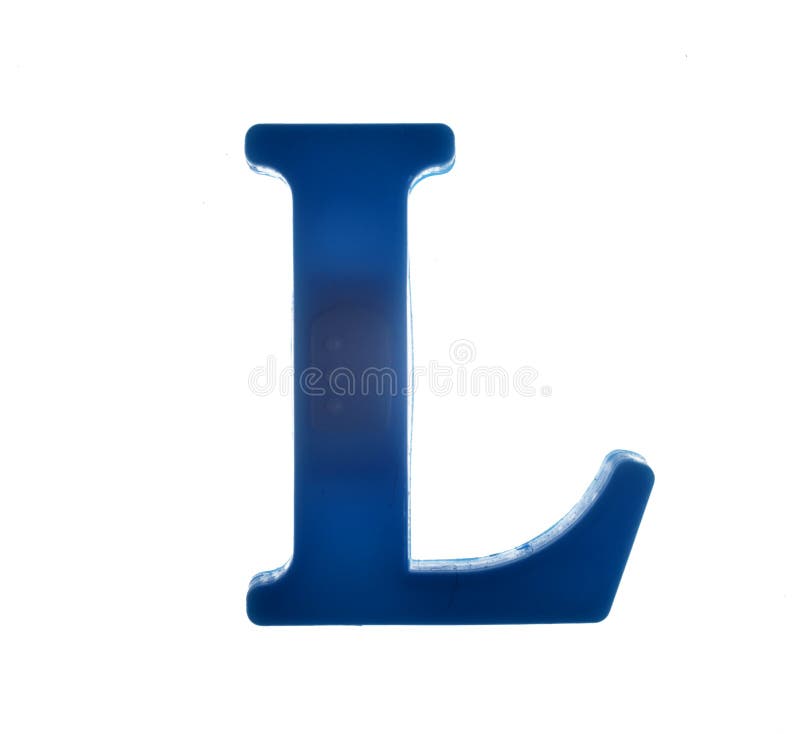 Plastic Letter L on Magnet Isolated on White Background Stock Photo ...