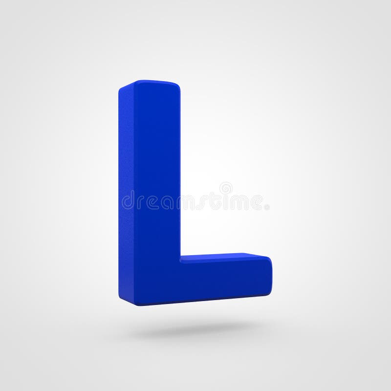 Plastic Blue Letter L Uppercase Isolated on White Background. Stock ...