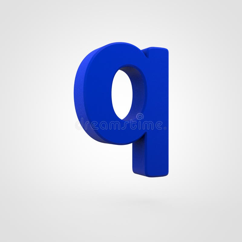 Plastic Blue Letter Q Lowercase Isolated on White Background. Stock ...